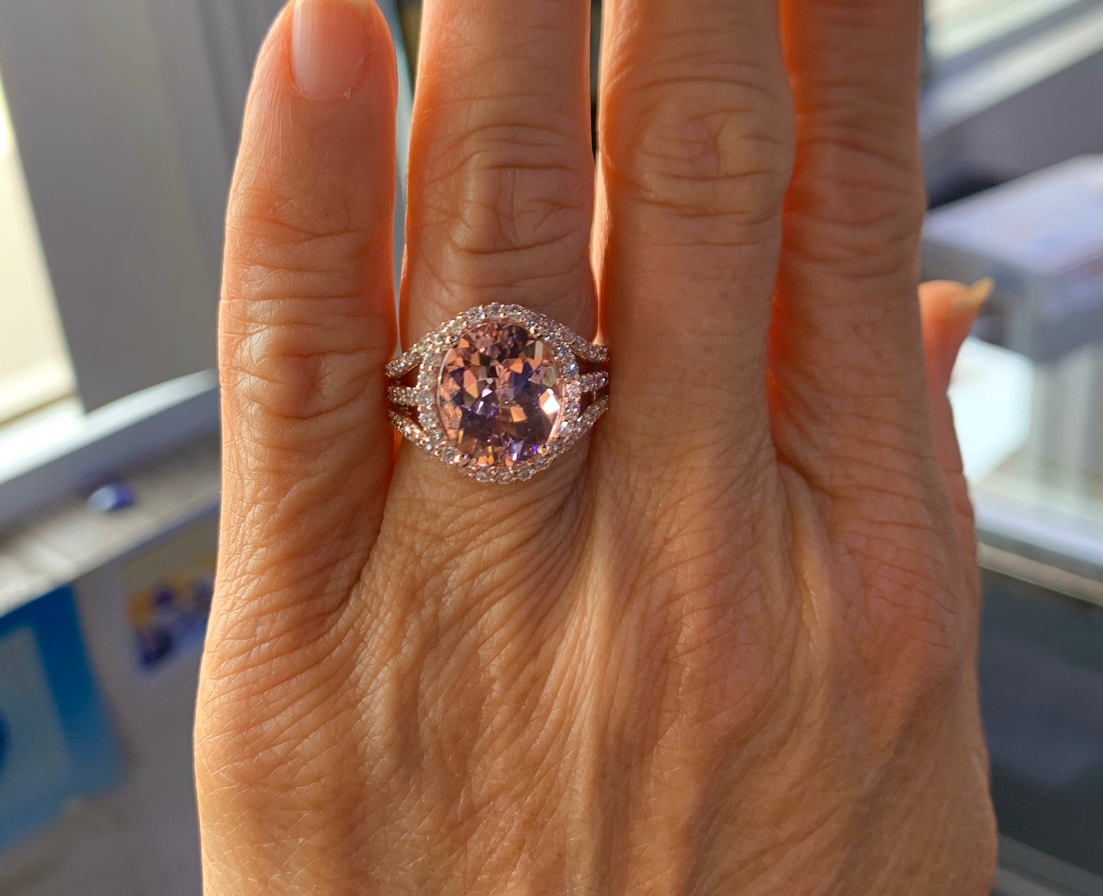 Gorgeous Morganite and Diamond Ring Morganite and Diamond - Etsy