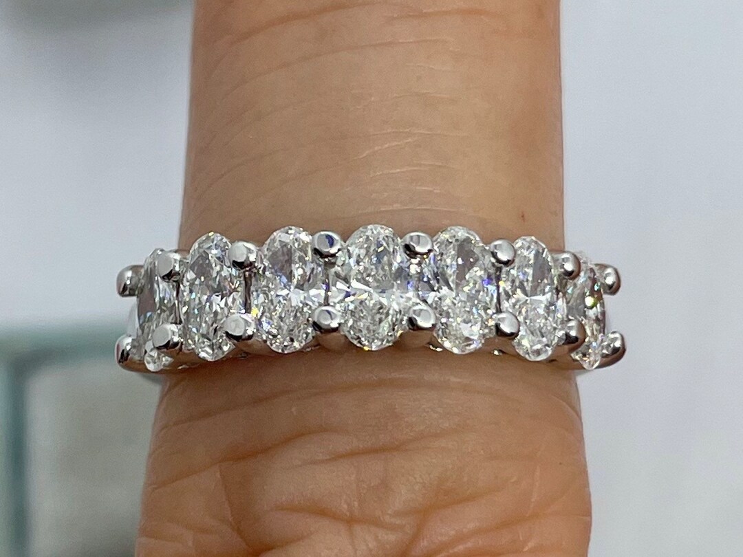 Oval Diamond Band, Oval Anniversary Band, Oval Cut Diamond Band 14K ...