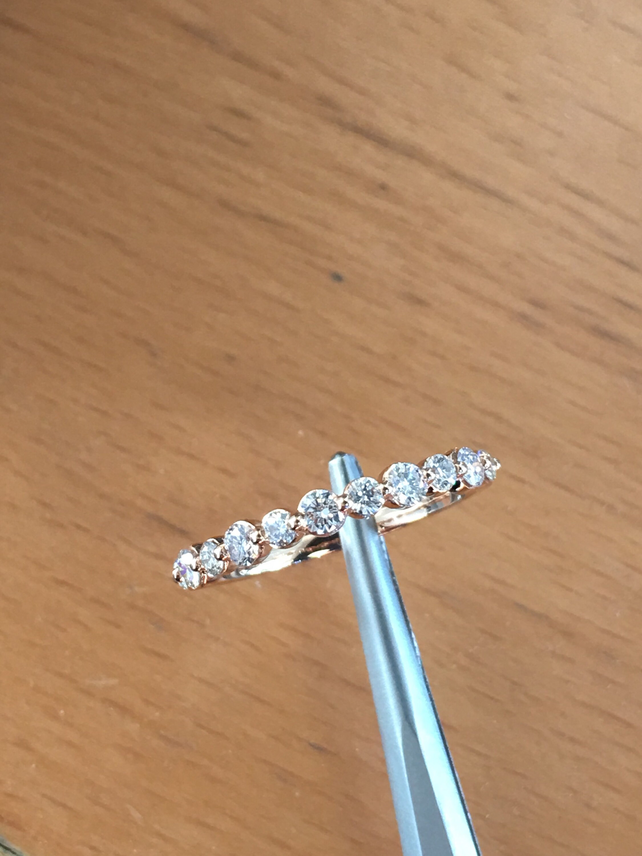 18K White Gold Diamond Wedding Band Single Prong Diamond - Etsy