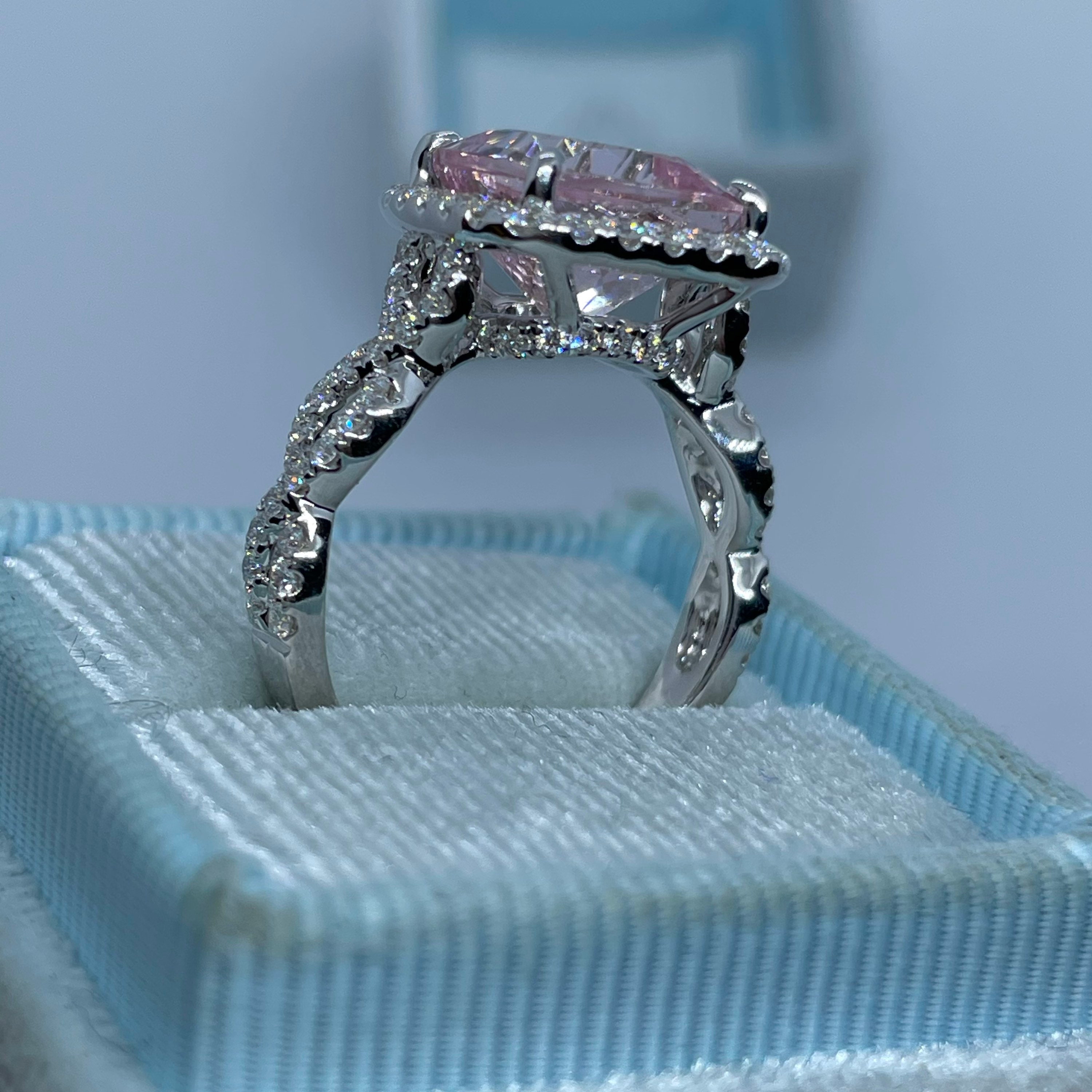 Cushion Morganite Ring Cushion Cut Morganite Engagement Ring | Etsy