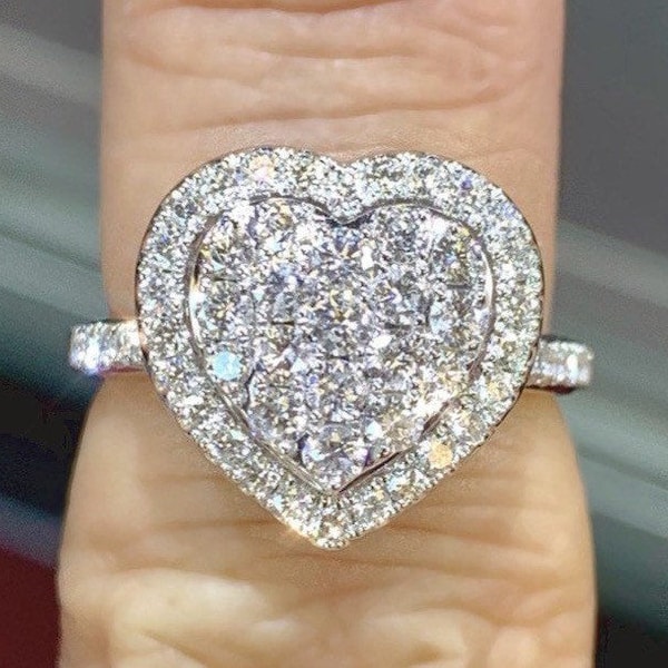 Heart Diamond Ring - Etsy