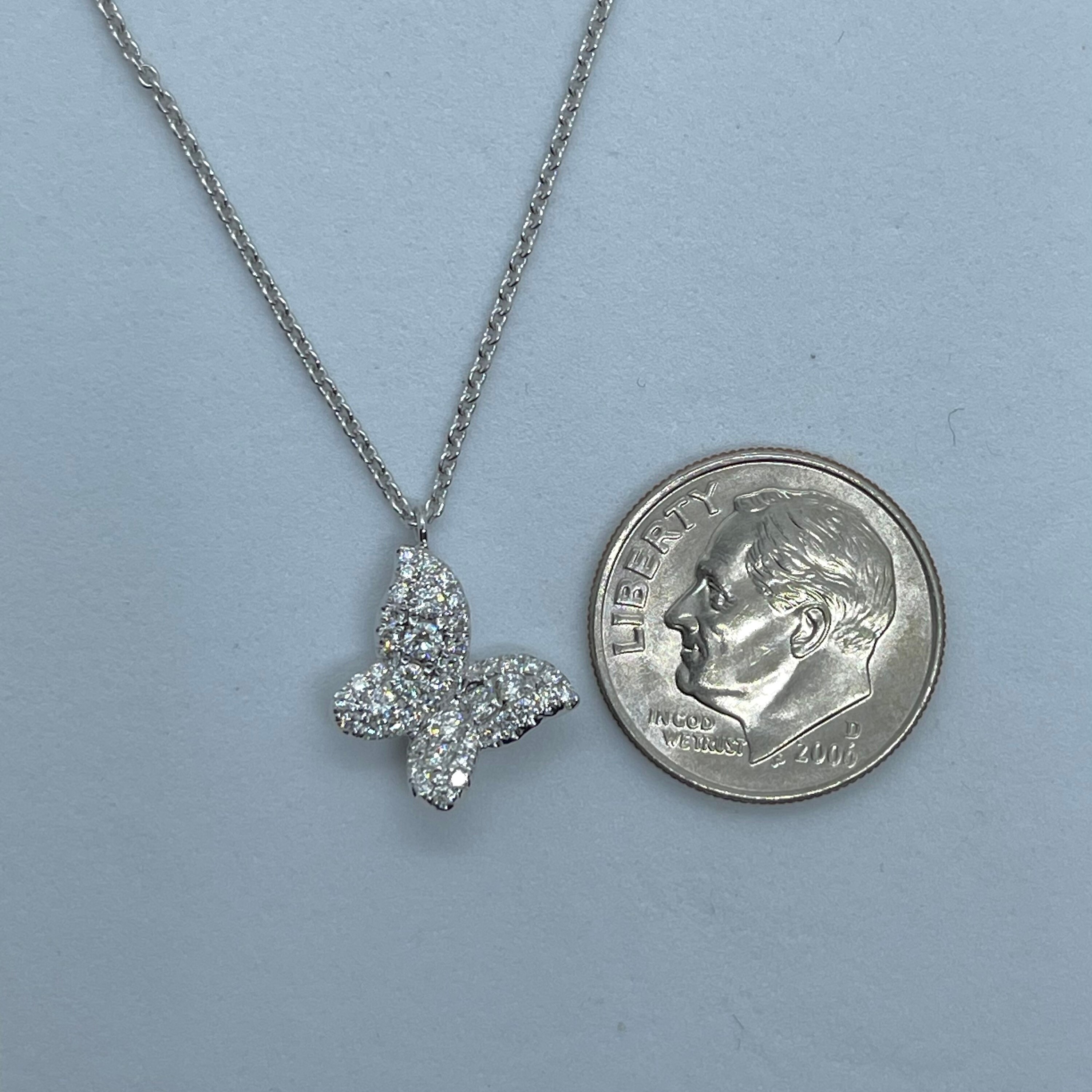 Diamond Butterfly Necklace Diamond Butterfly Pendant 18K - Etsy Nederland