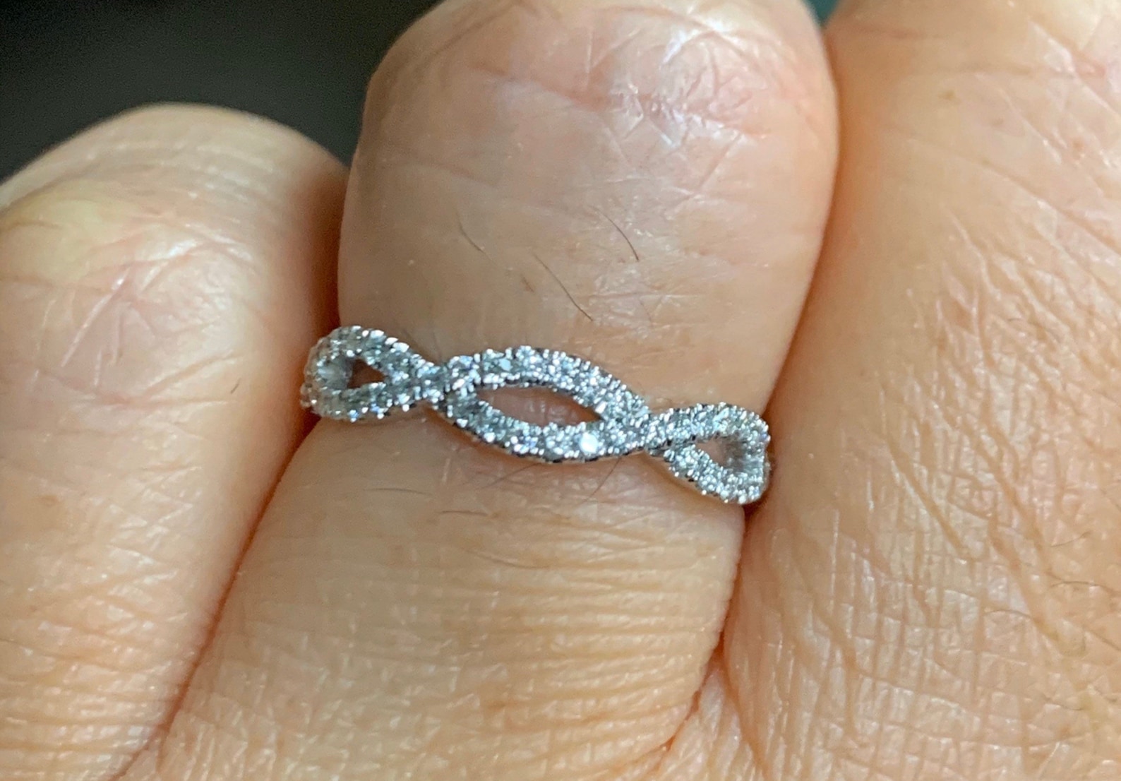 Diamond Infinity Wedding Band 14K Solid Gold Infinity Band - Etsy