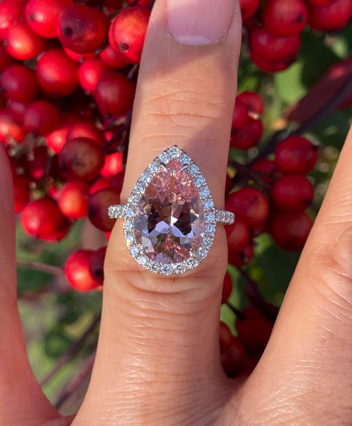 5 Carats Pear Morganite Pear Morganite Ring Pear Morganite | Etsy