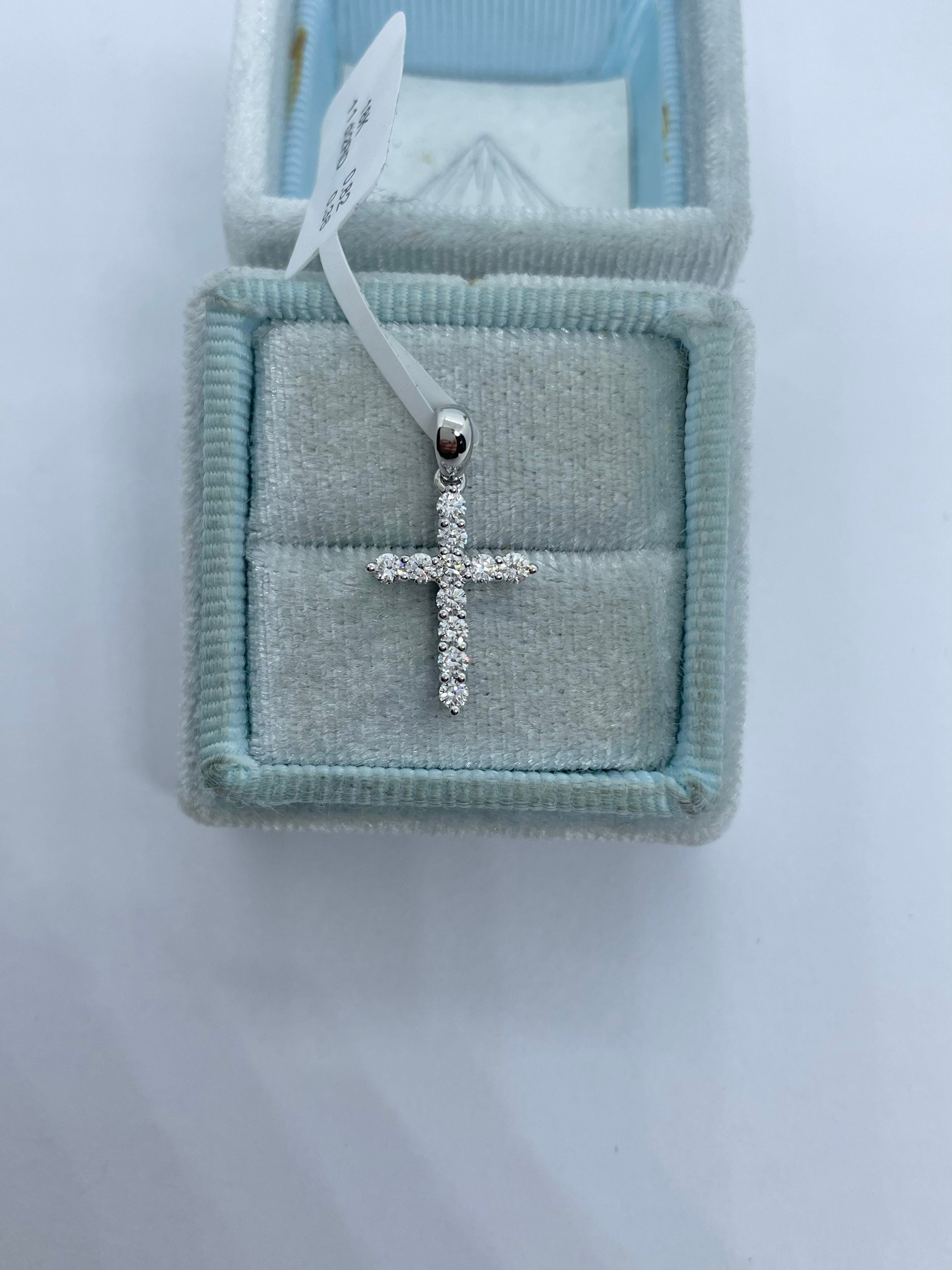 Genuine Diamond Cross, Dainty Diamond Cross Necklace, 18K Yellow Gold ...