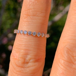 Diamond Band Ring, Floating Diamond Band, 18K White Gold Diamond ...