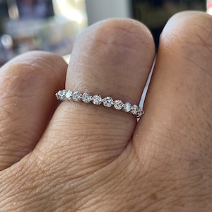 Diamond Band, Floating Diamond Band, 14K White Gold Diamond Wedding ...