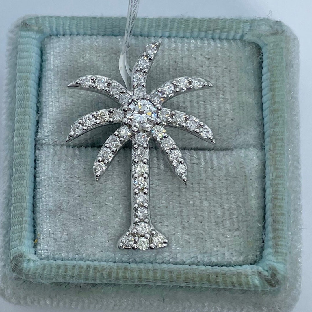 Palm Tree Pendant, Diamond Palmetto Necklace, South Carolina Palmetto ...