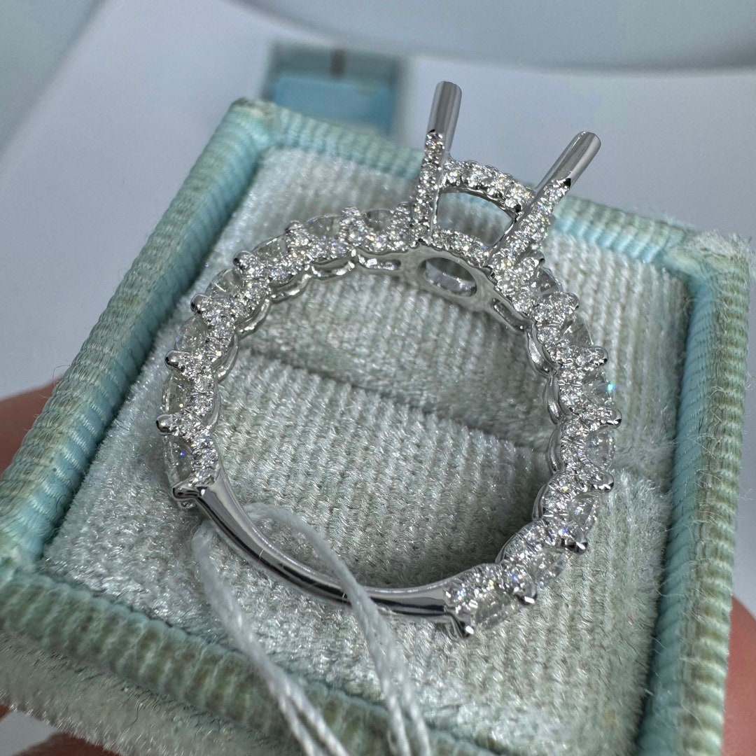 Solitaire Ring Setting, Diamond Semi Mount Ring, 18K White Gold ...