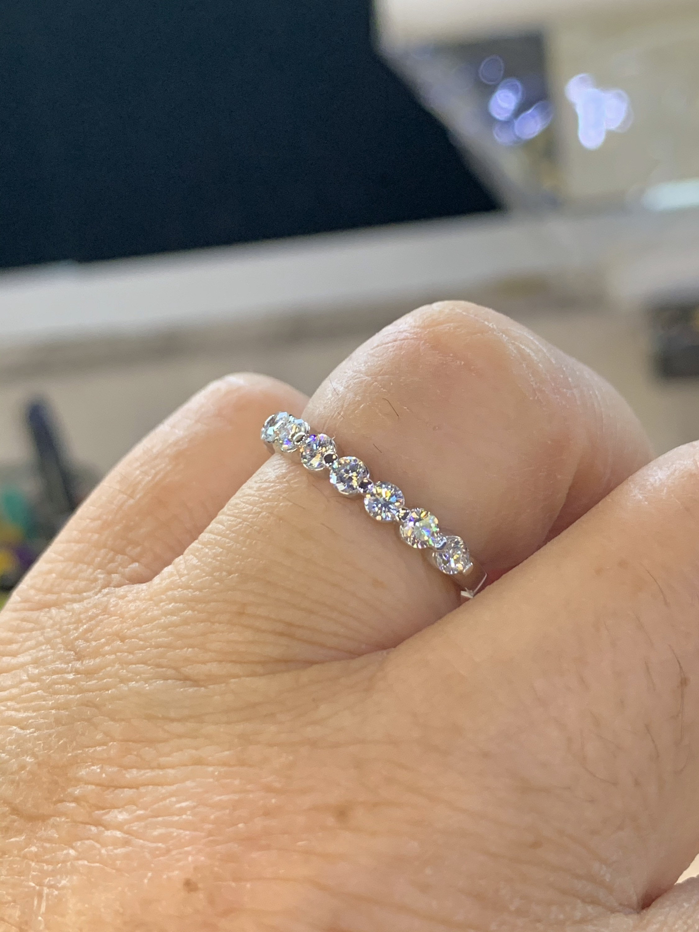 Diamond Wedding Band Round Diamond Single Prong Band 14K - Etsy