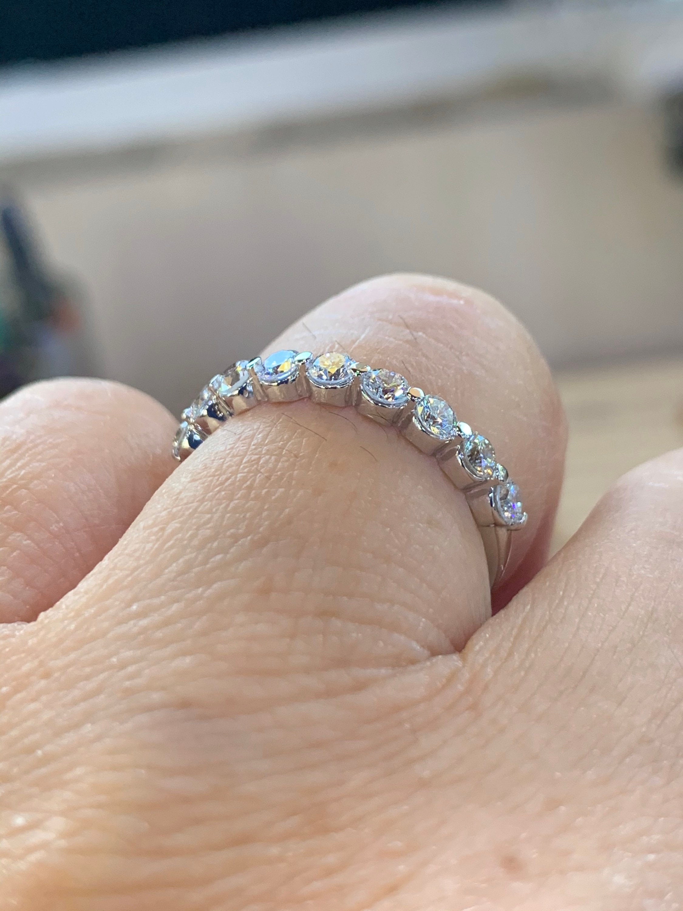 Diamond Wedding Band Round Diamond Single Prong Band 14K - Etsy