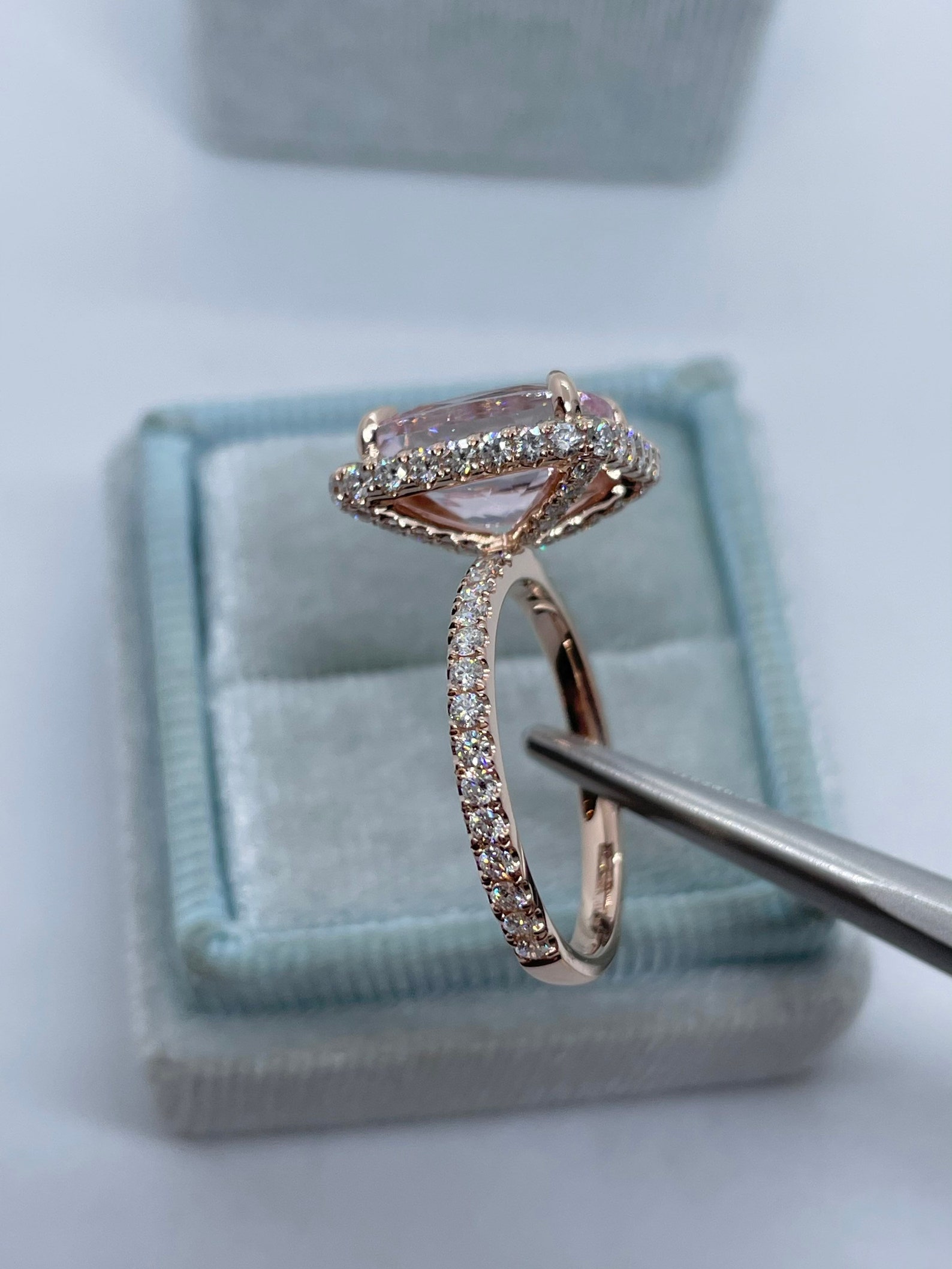 Pink Morganite Engagement Ring Cushion Cut Morganite Ring | Etsy