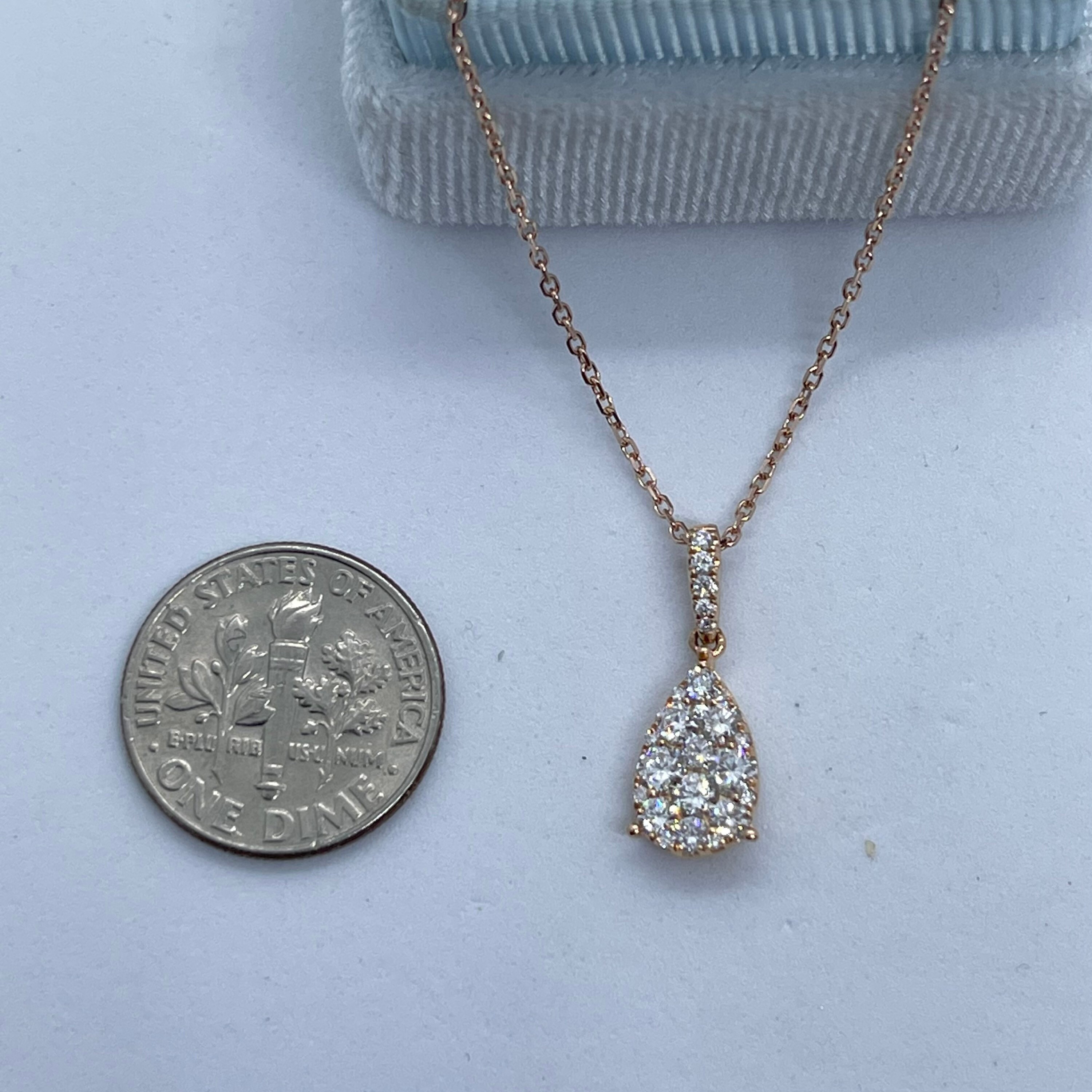 Pear Shape Diamond Pendant Pear Diamond Necklace Diamond - Etsy