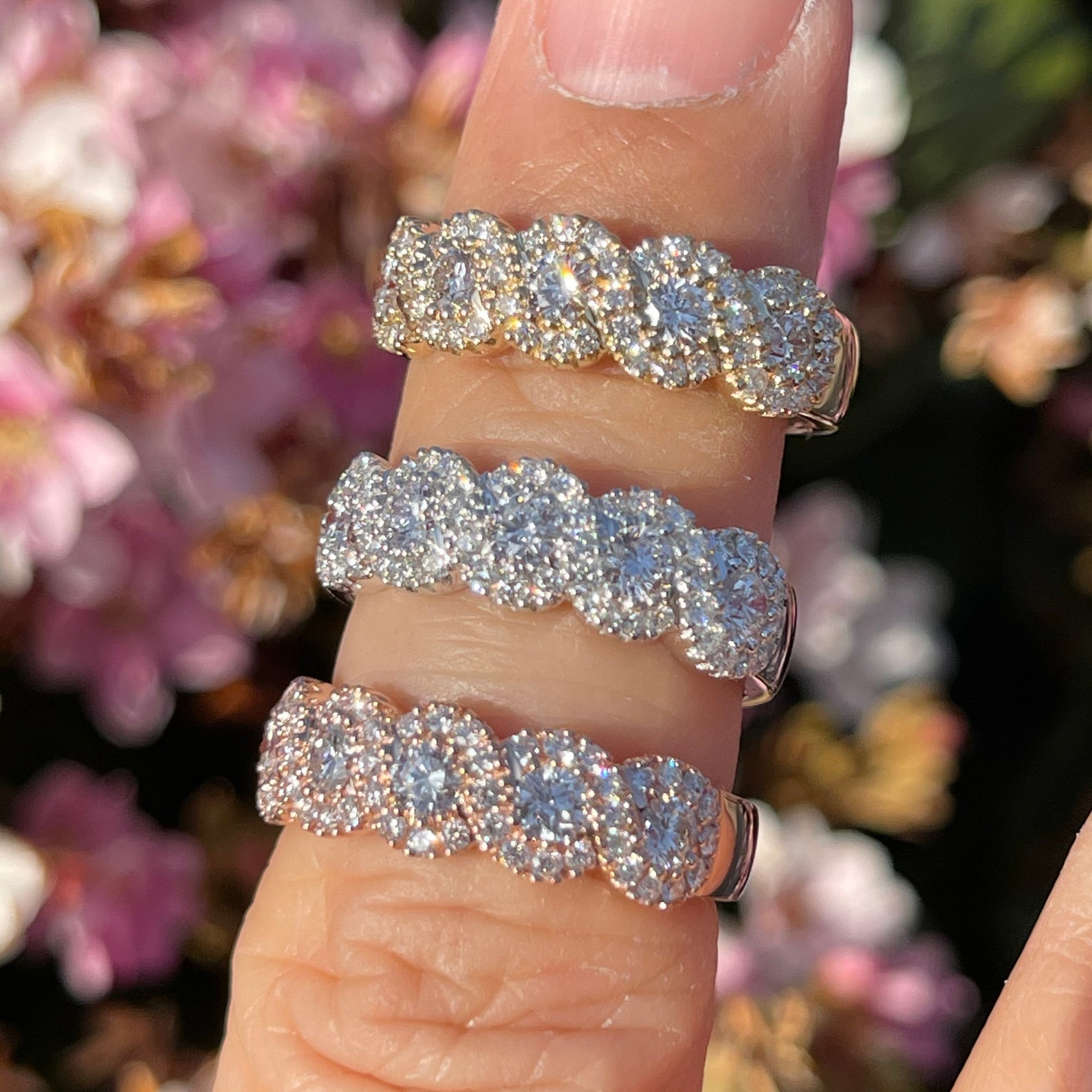 Diamond Anniversary Band 5 Diamond Ring White Gold Round - Etsy