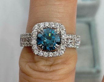 Blue Diamond Ring - Etsy
