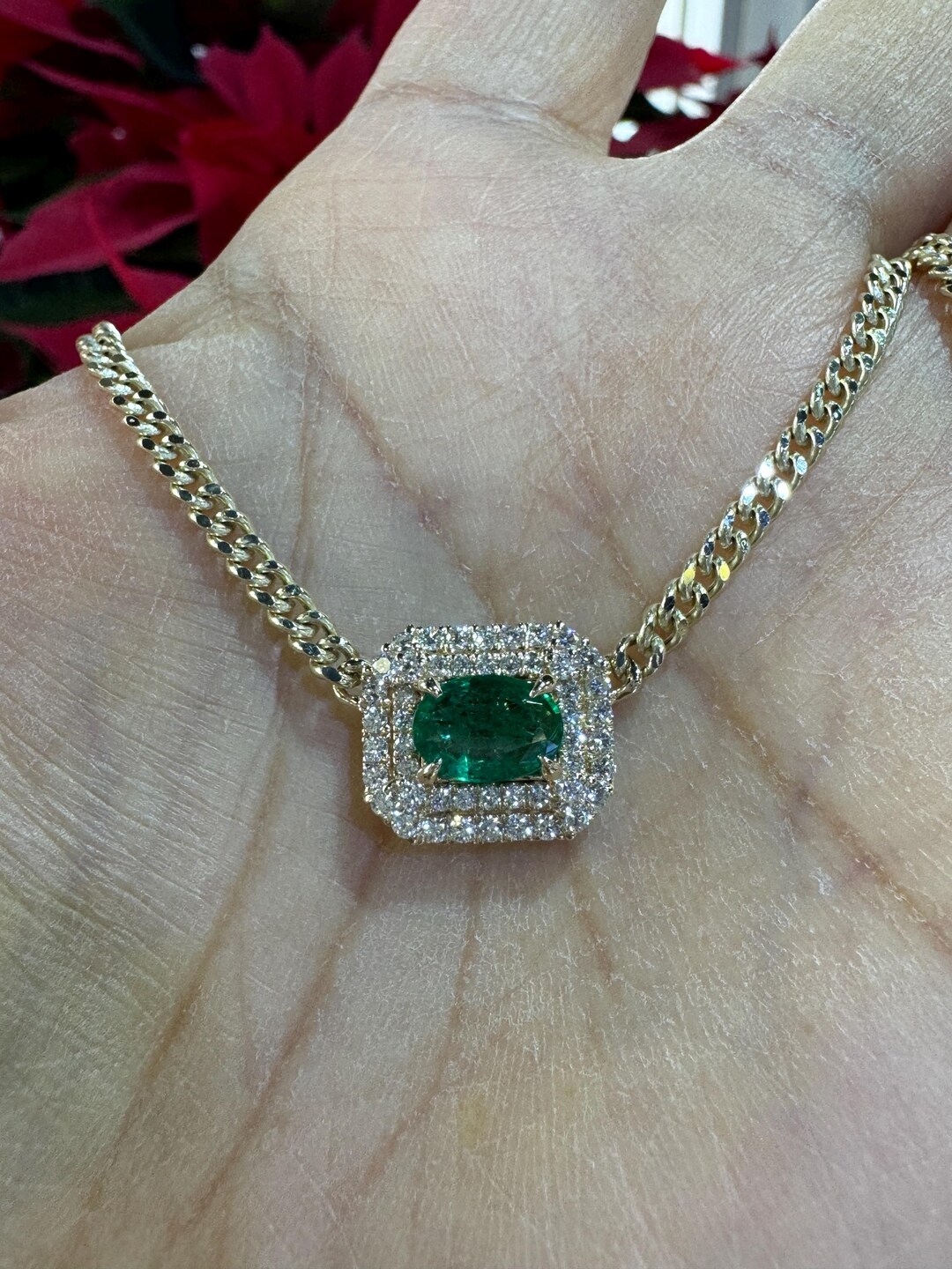 Emerald Necklace Gold, Emerald Cut Emerald Necklace, Emerald and ...