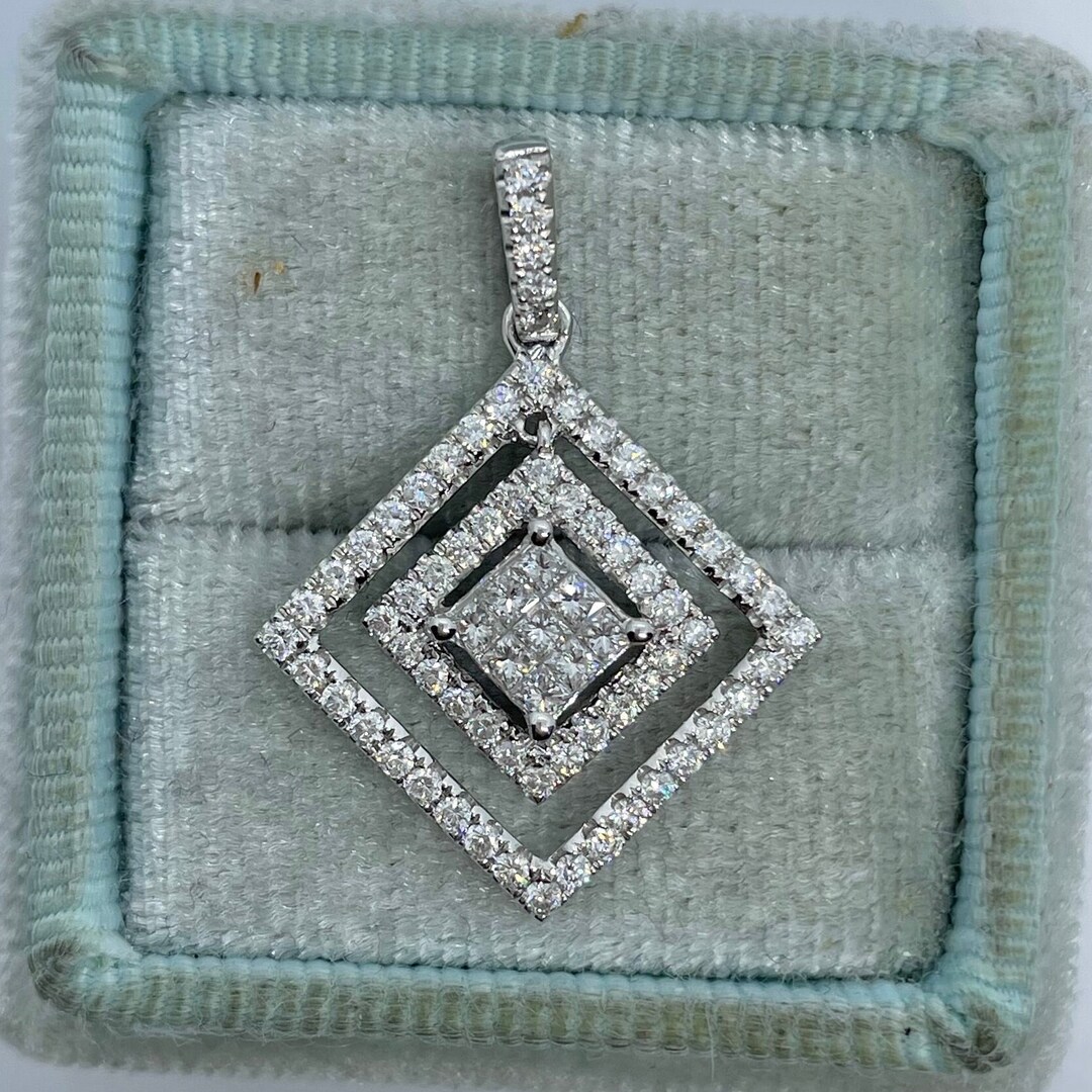 Diamond Pendant Necklace, Diamond Shape Pendant, Square Diamond ...