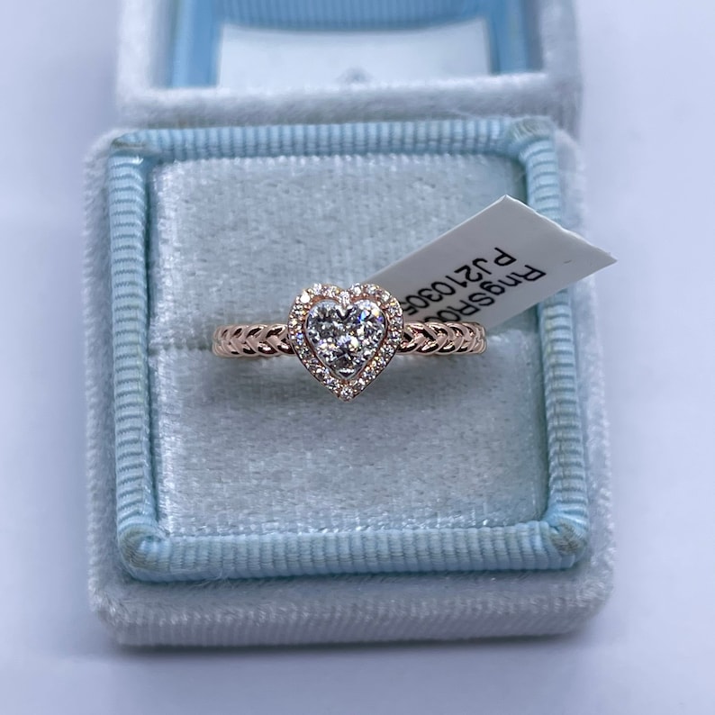 Dainty Heart Ring Diamond Heart Ring Heart Ring Gold White - Etsy