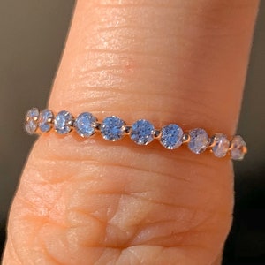 Diamond Band Ring, Floating Diamond Band, 18K White Gold Diamond ...