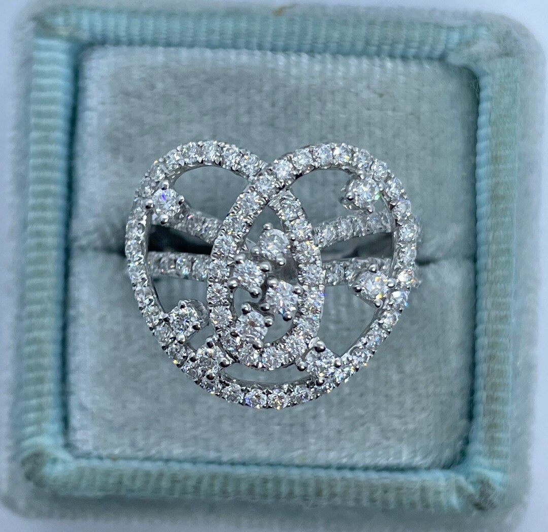 Diamond Cluster Ring, Freeform Diamond Ring, Diamond Criss Cross Ring ...