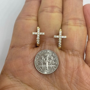 Diamond Cross Earrings, Hoop Cross Earrings, Cross Diamond Earrings ...