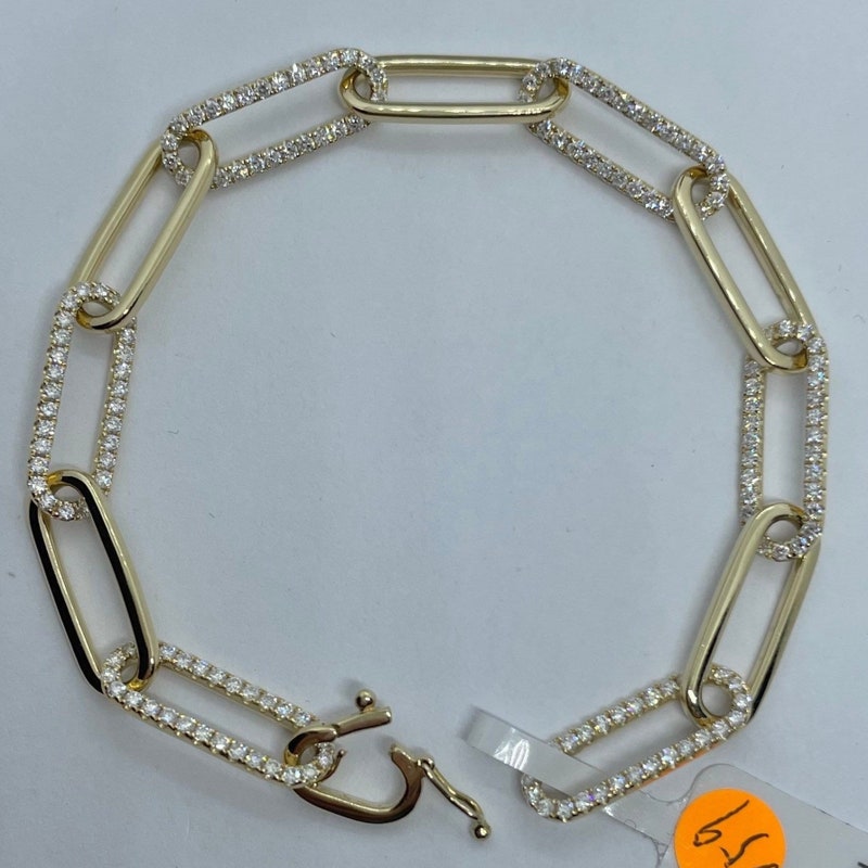 Diamond Paperclip Bracelet - Etsy