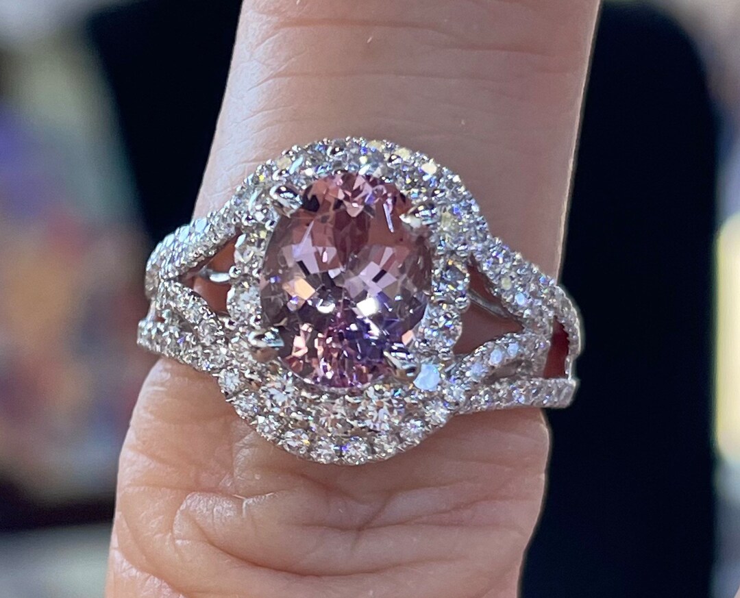 Gorgeous Morganite Diamond Ring, Morganite Anniversary Ring, Morganite ...