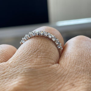 Diamond Band, Floating Diamond Band, 14K White Gold Diamond Wedding ...