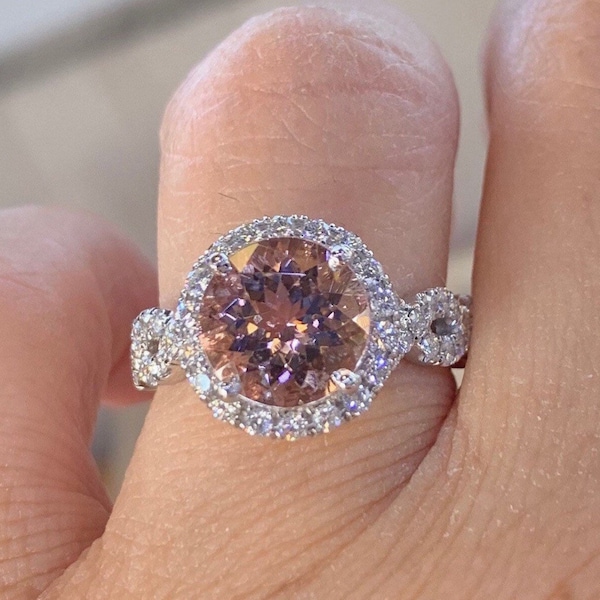 Round Morganite Ring - Etsy