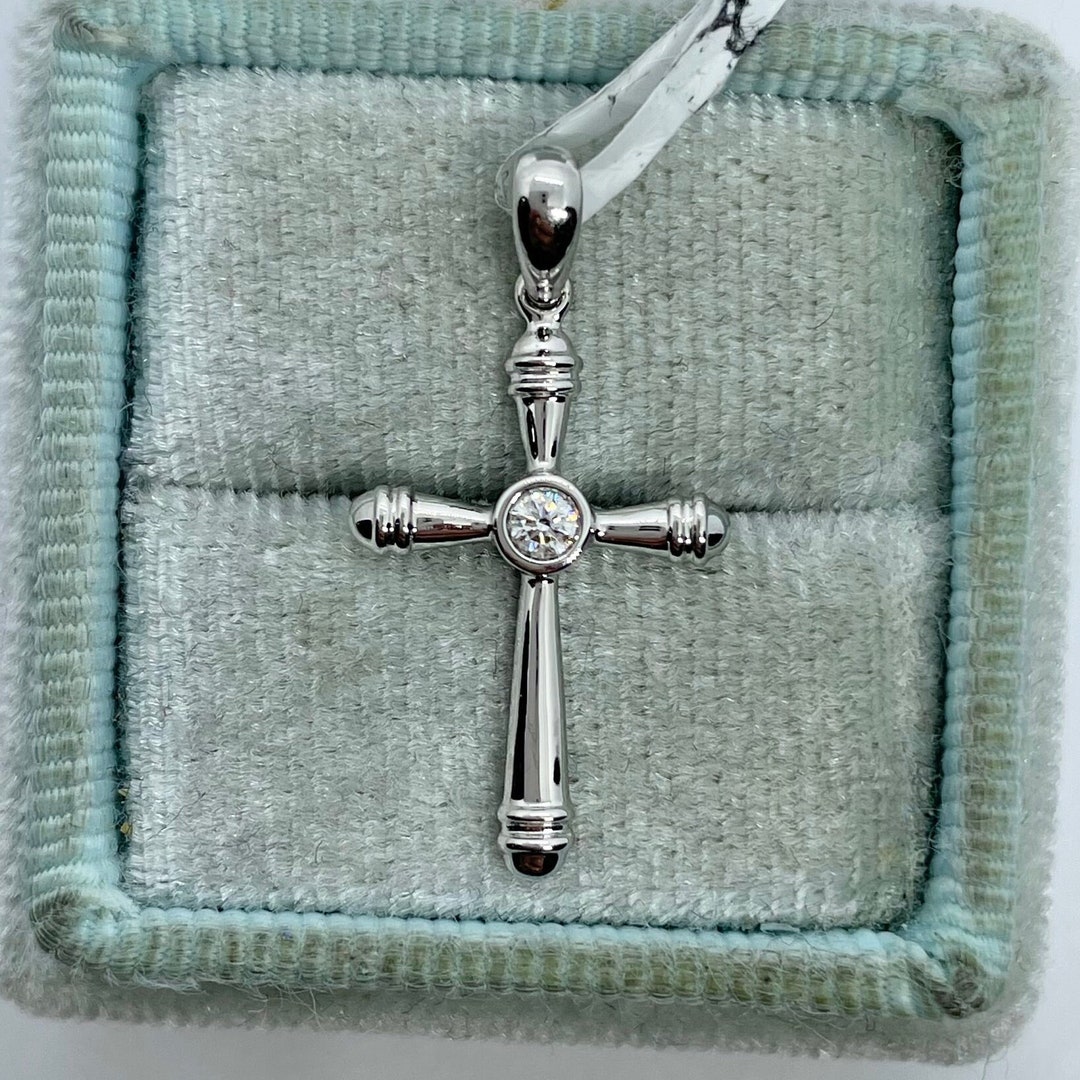 Genuine Diamond Cross, Small Cross Pendant, Diamond Cross Necklace ...