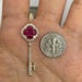 Ruby Key Necklace, 18K Yellow Gold Diamond Key Pendant Charm Necklaces ...