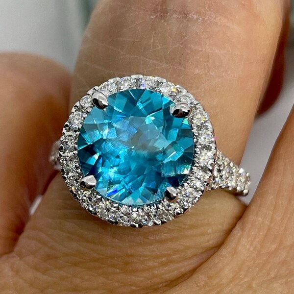 Blue Zircon Ring - Etsy