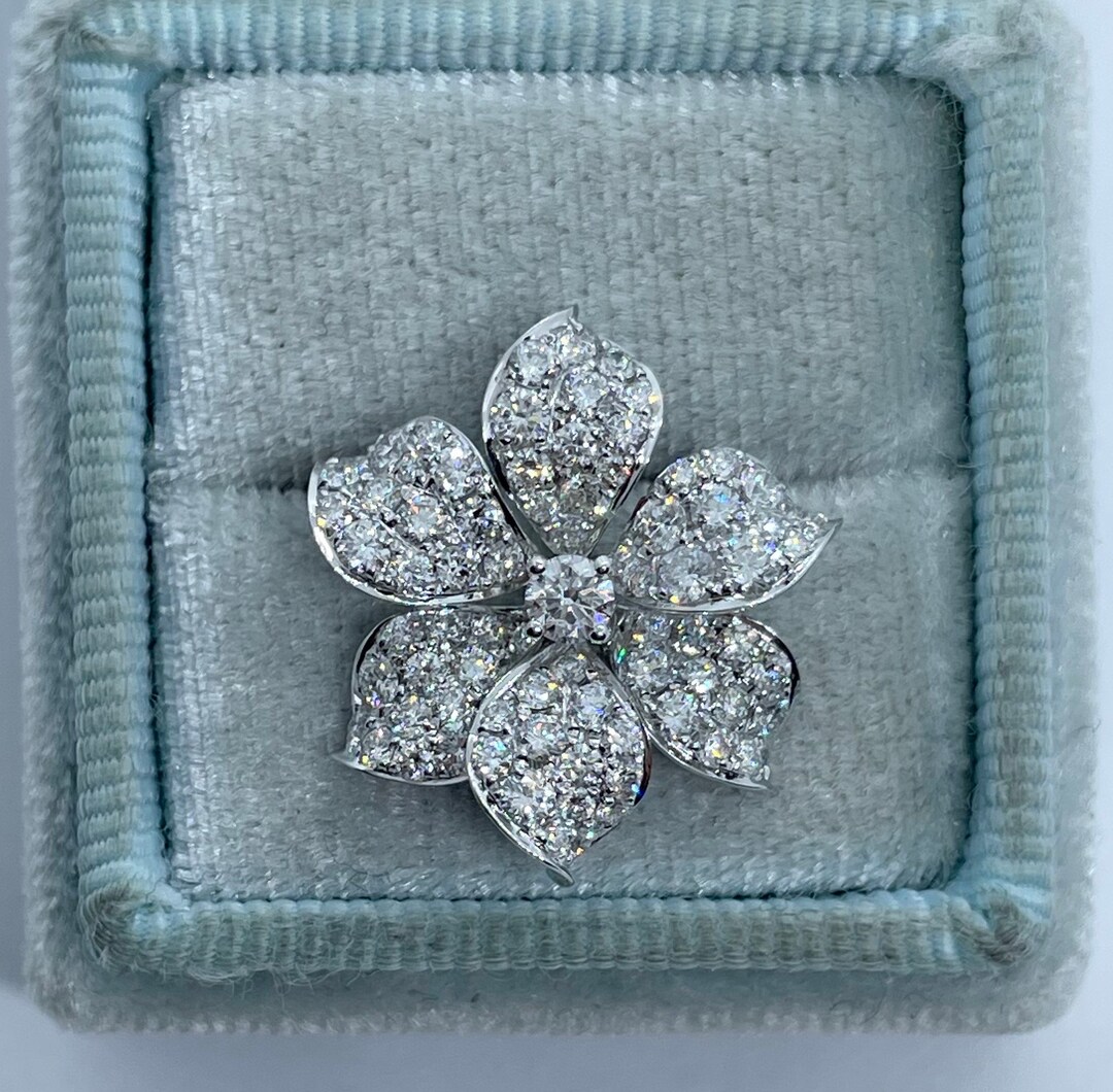 Flower Diamond Necklace, Diamond Flower Pendant, Diamond Anniversary ...