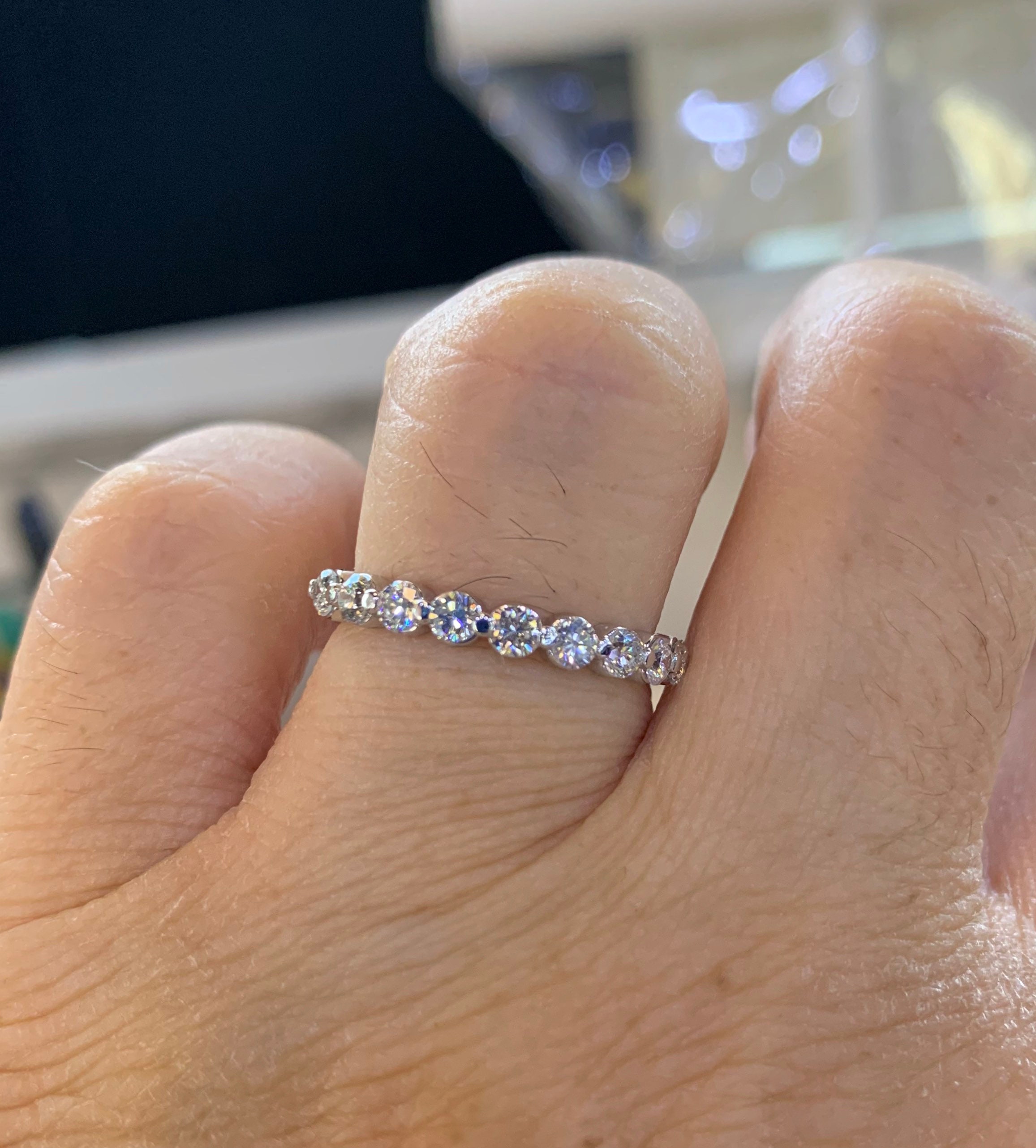 Diamond Wedding Band Round Diamond Single Prong Band 14K - Etsy