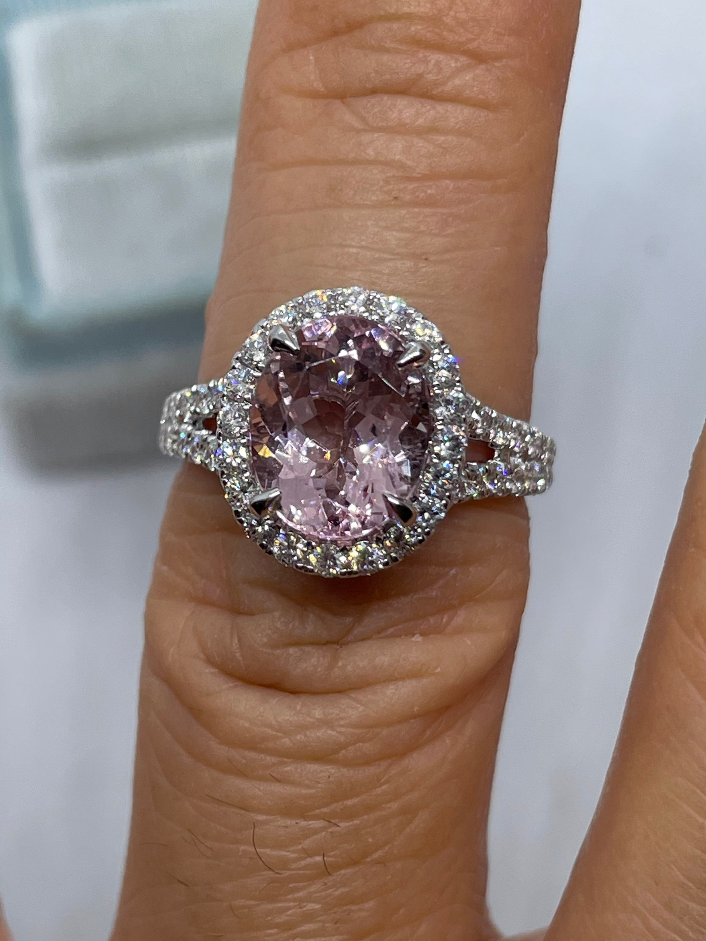 Blush Pink Morganite Ring Baby Pink Morganite and Diamond | Etsy