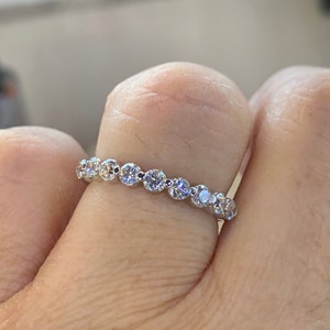 Diamond Wedding Band Round Diamond Single Prong Band 14K | Etsy