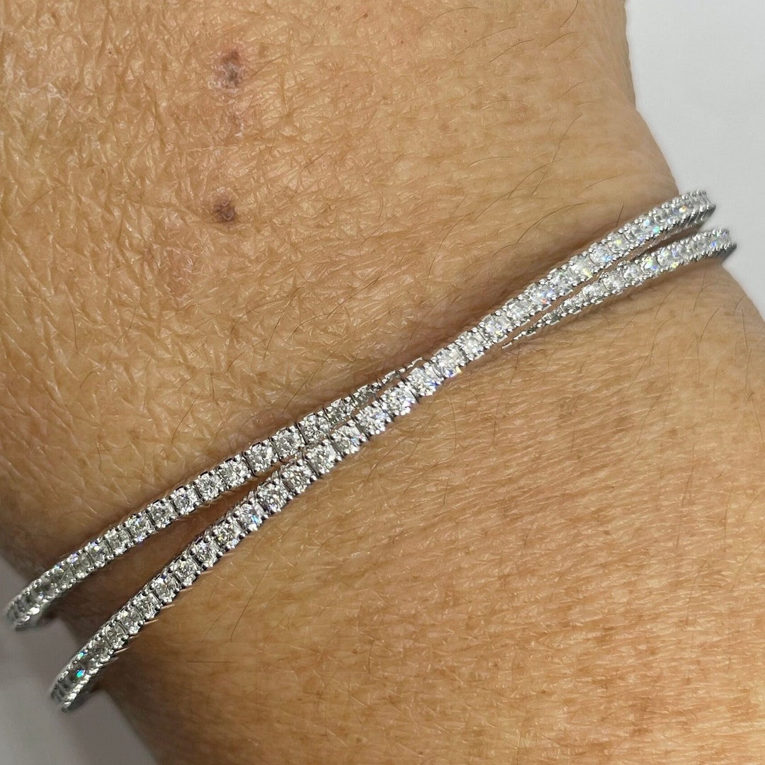 Flexible Diamond Bangle, Diamond Wrap Bracelet, Flexible Diamond ...