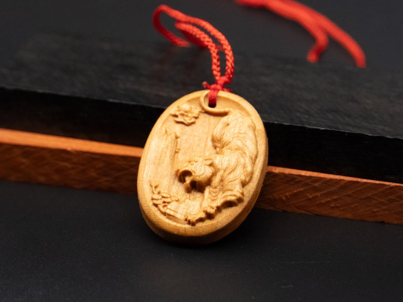 Tiger Necklace,wood Pendant,engraved Necklace,mens Necklace,animal ...