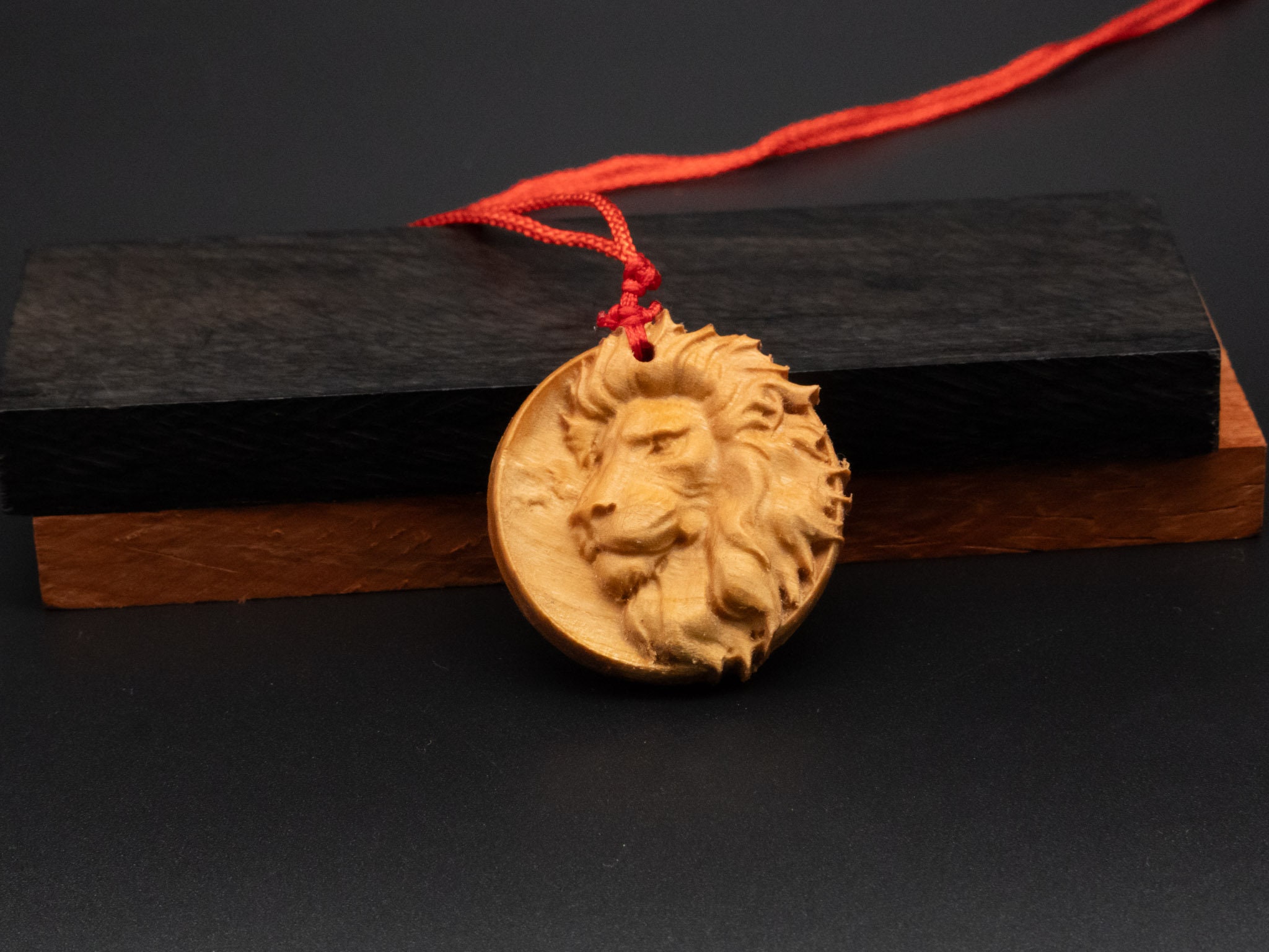 Lion Head Pendant,wood Carving,lion Head Relief,lion Head Necklace ...