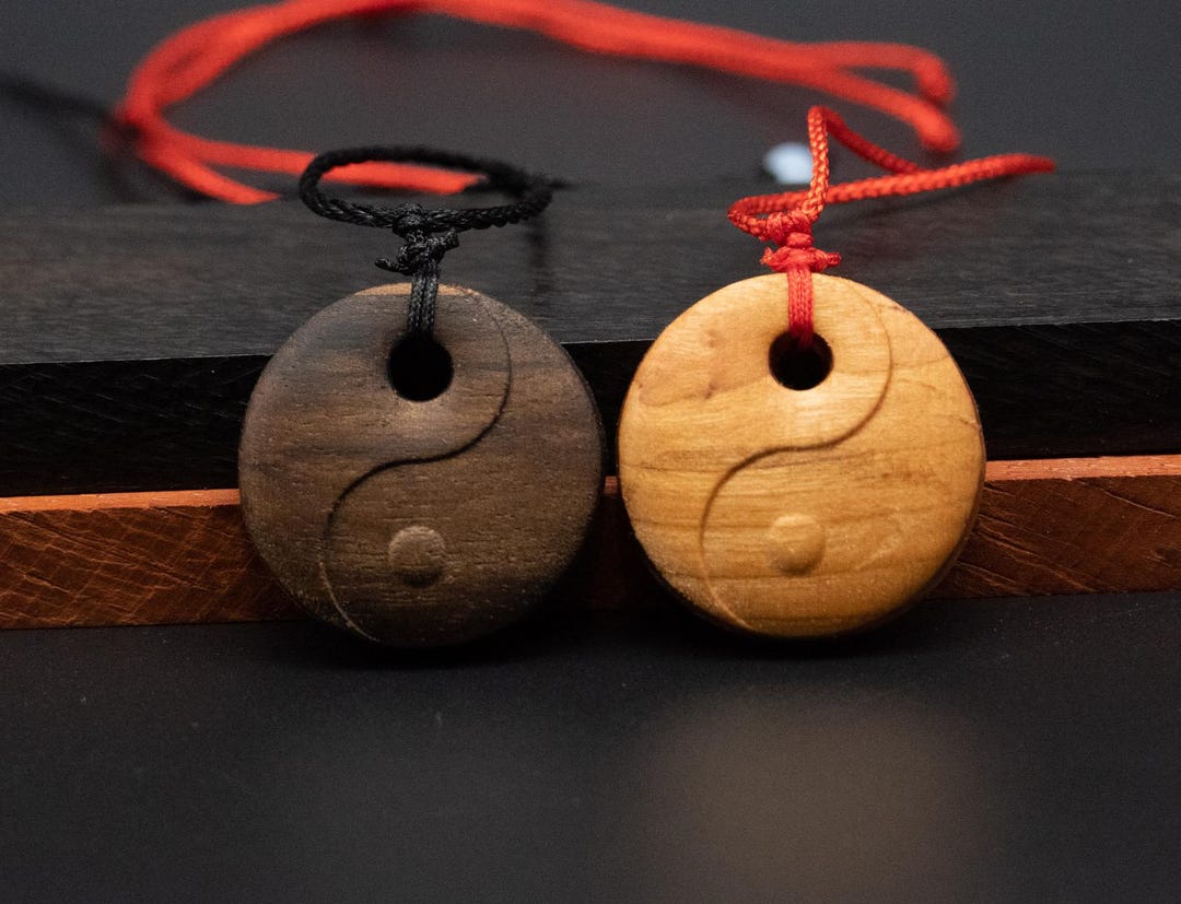 Tai Chi Pendant,yin Yang Necklace,taoism,taiqi Symbol,wood Carving ...