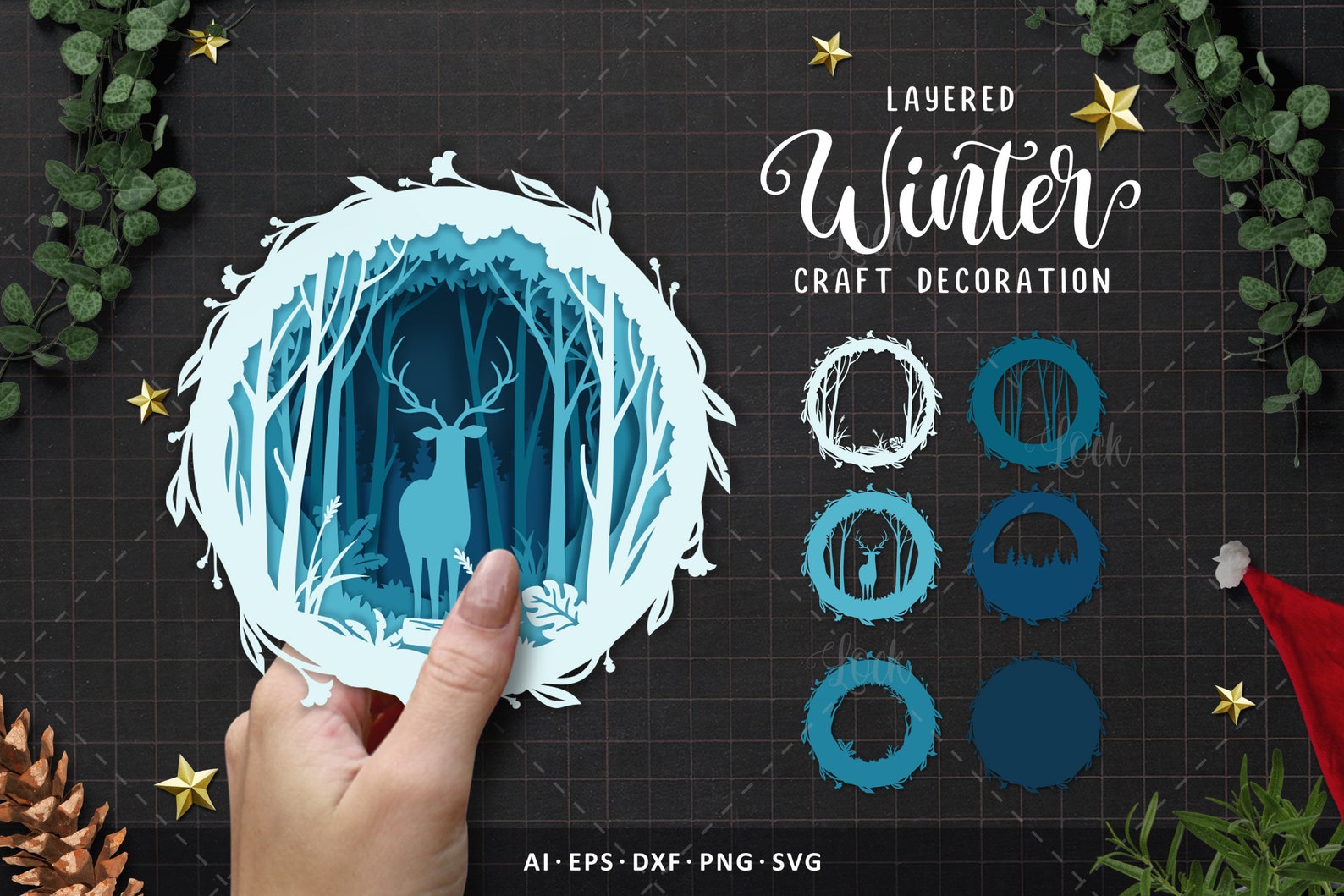 Winter Papercut Layered Decoration, Winter 3D Layered - Etsy