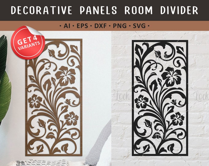 24 SVG DXF Eps Png Bundle Cut Template Modern Decorative Digital Panel ...