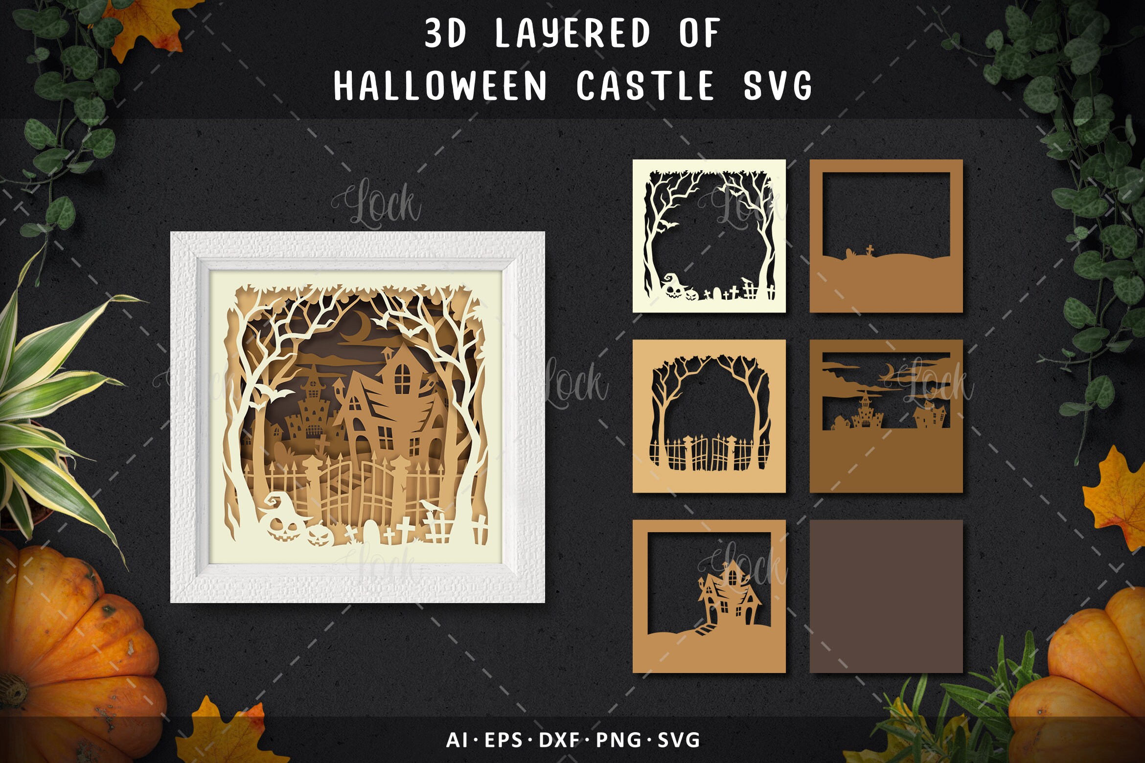 3d Layered of Halloween Castle Svg - Etsy