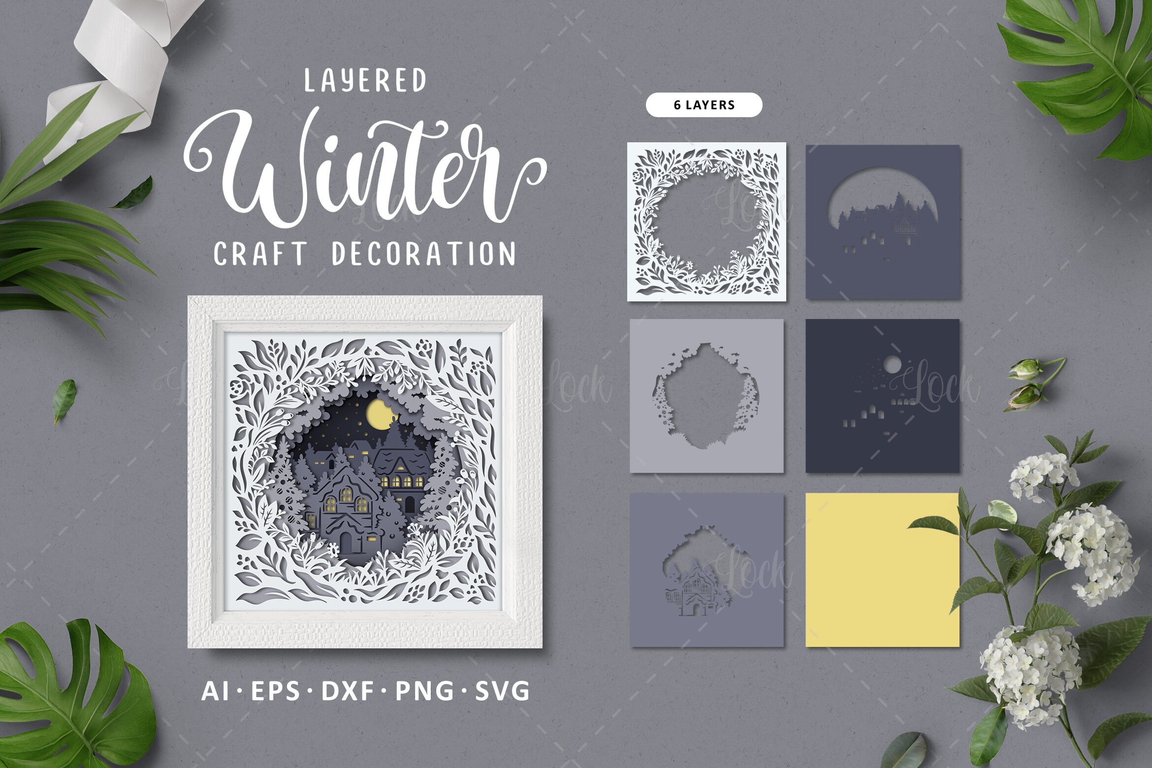 Winter Papercut Layered Decoration, Winter 3D Layered - Etsy