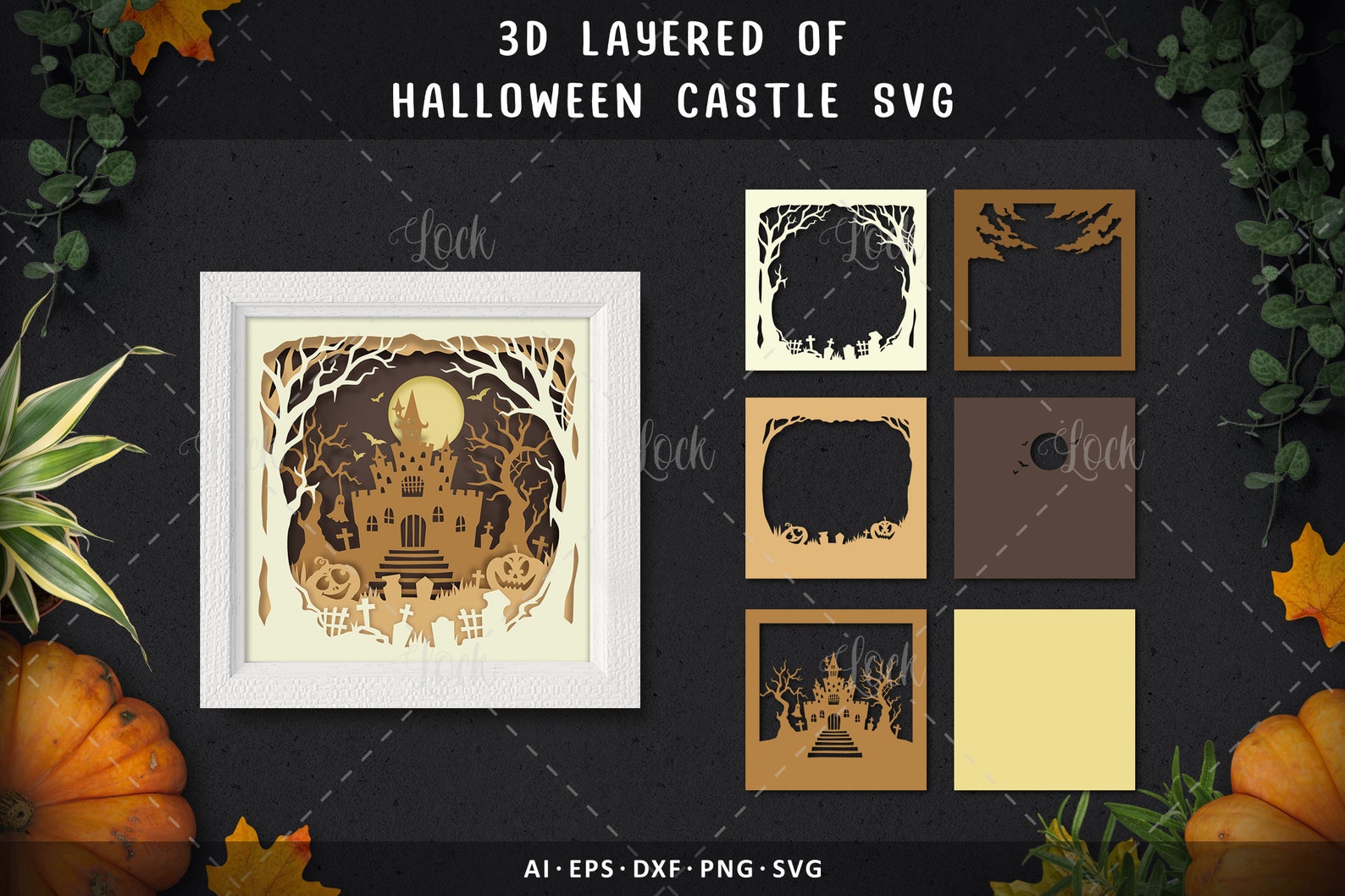 3d Layered of Halloween Castle Svg - Etsy