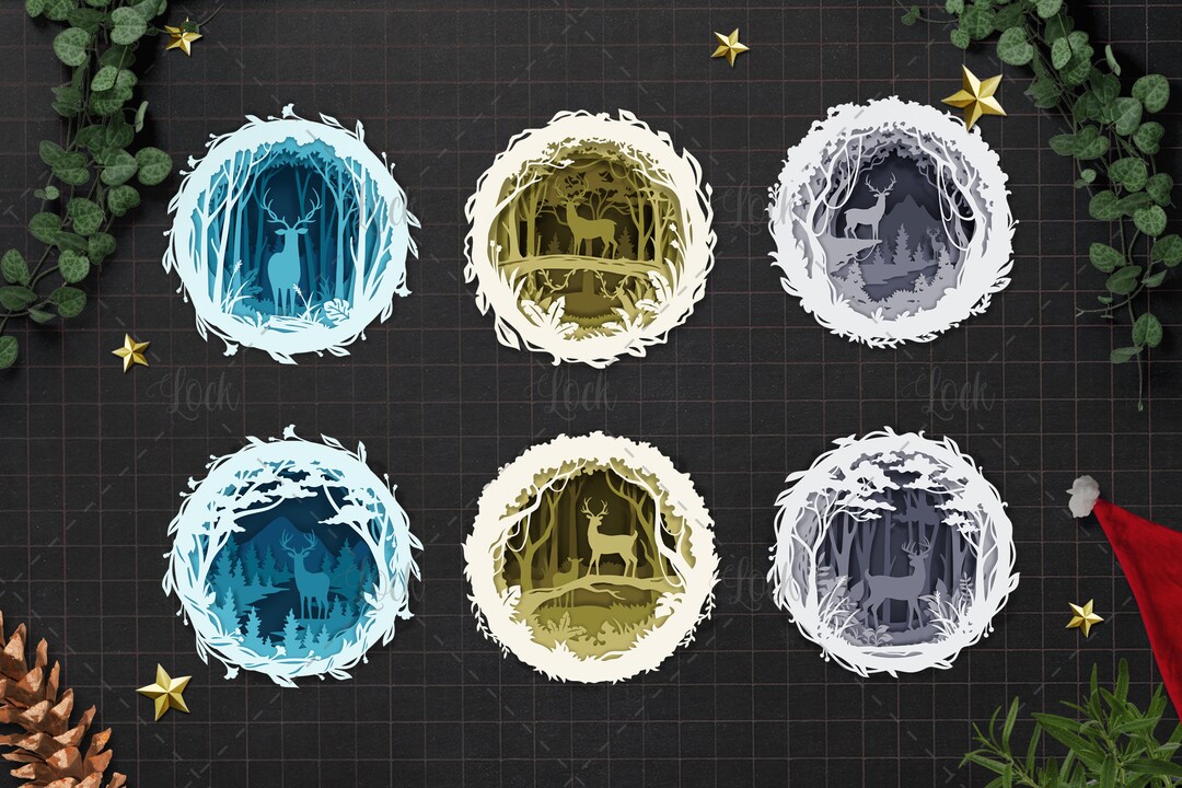 Bundle Winter Papercut Layered Decoration, Winter 3D Layered - Etsy