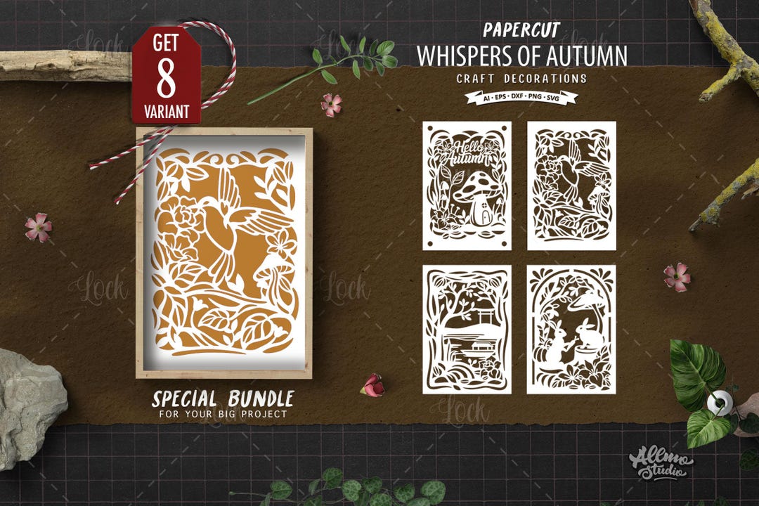 Whispers of Autumn Papercut Template Bundle - Etsy
