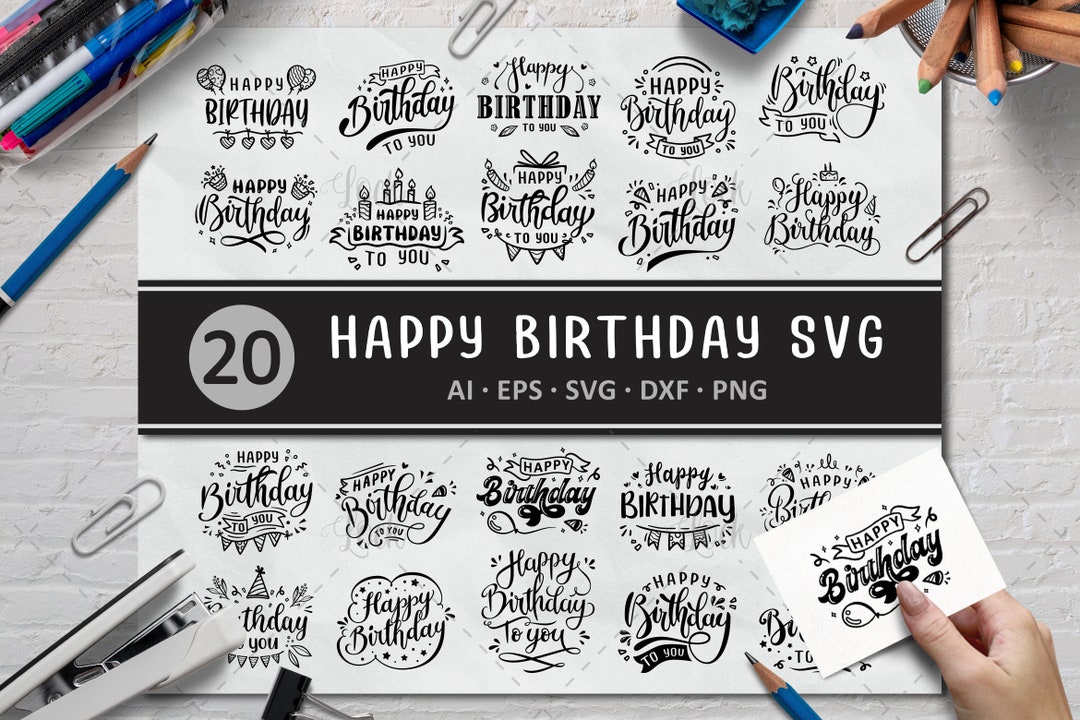 Happy Birthday Sign Custom Typography SVG - Etsy