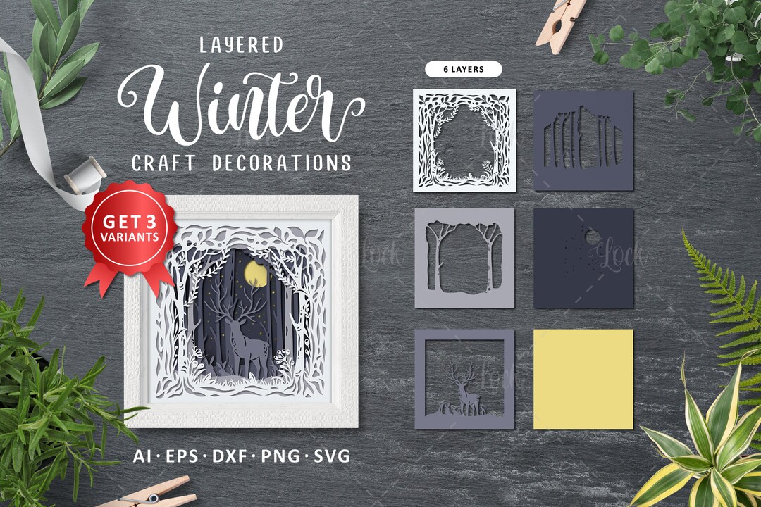 Winter Papercut Layered Decoration, Winter 3D Layered - Etsy