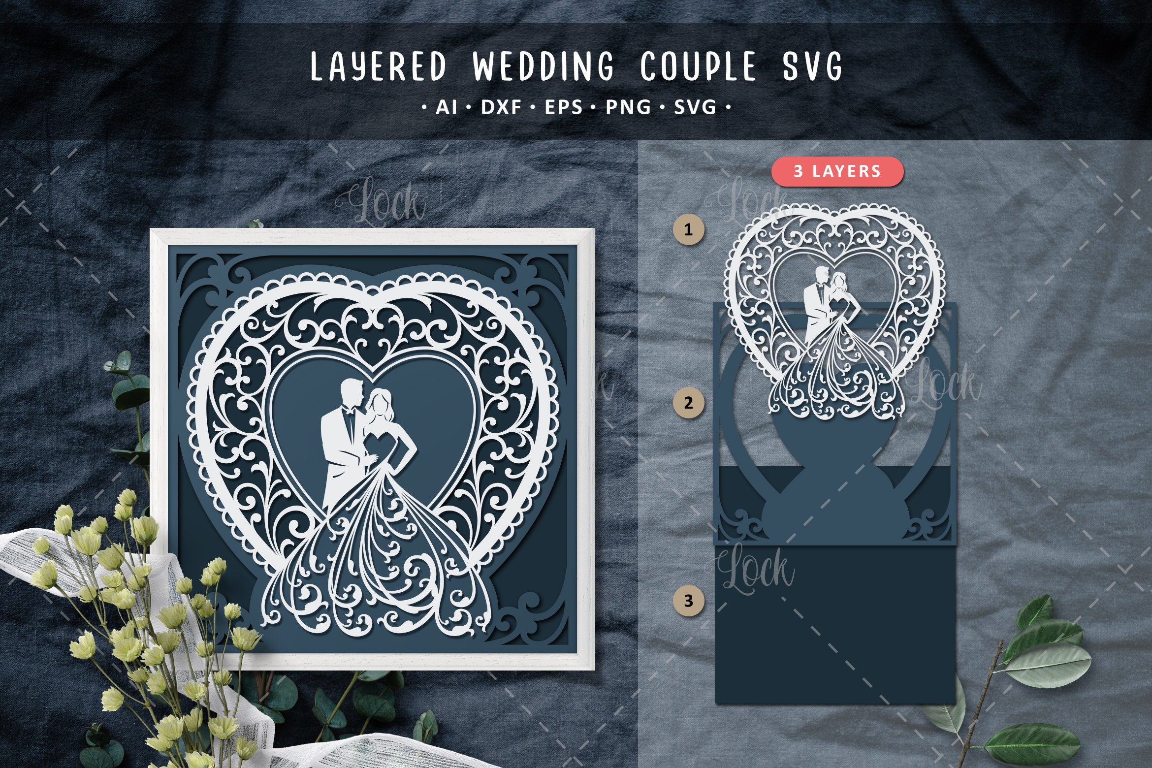 Layered Wedding Couple Svg, Woman in Dress Svg, Wedding Invitation ...